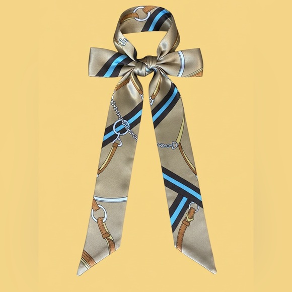 Accessories | Tan Equestrian Pattern Chic Twilly Versatile Hair Neck Or ...